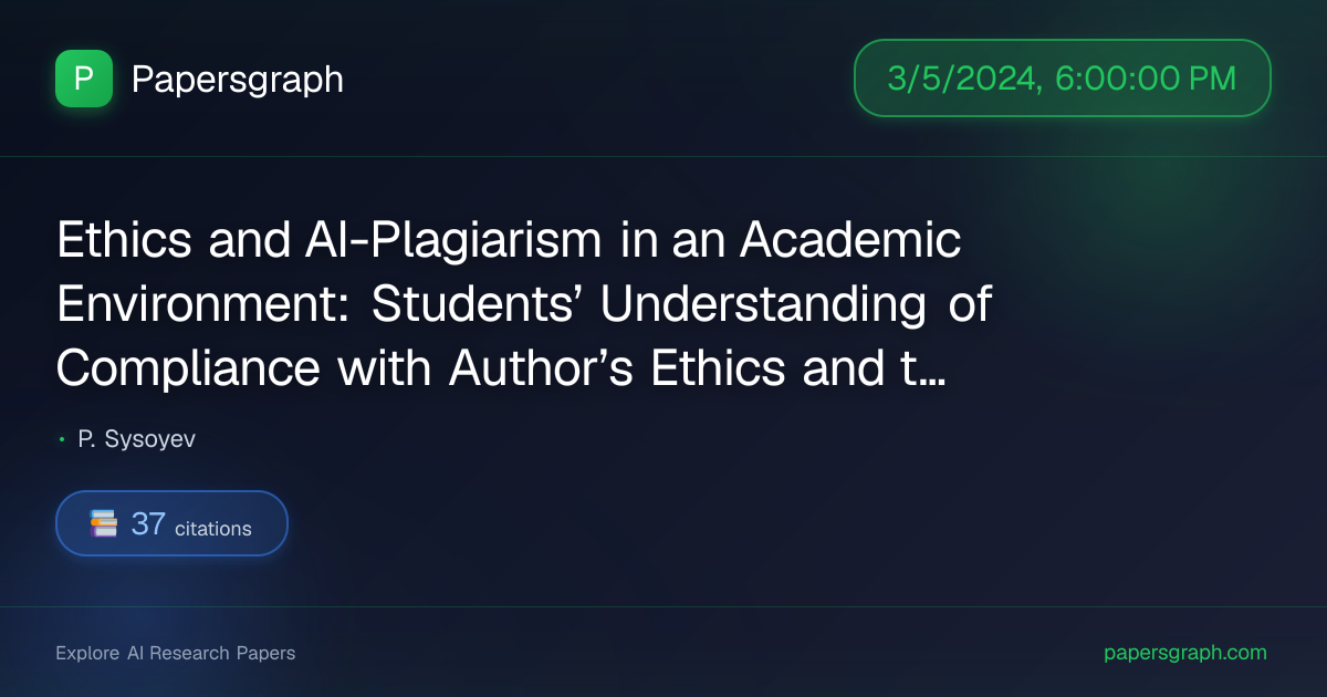 Ethics and AI-P… (2024-03-06T00:00:00.000000Z) - Papersgraph